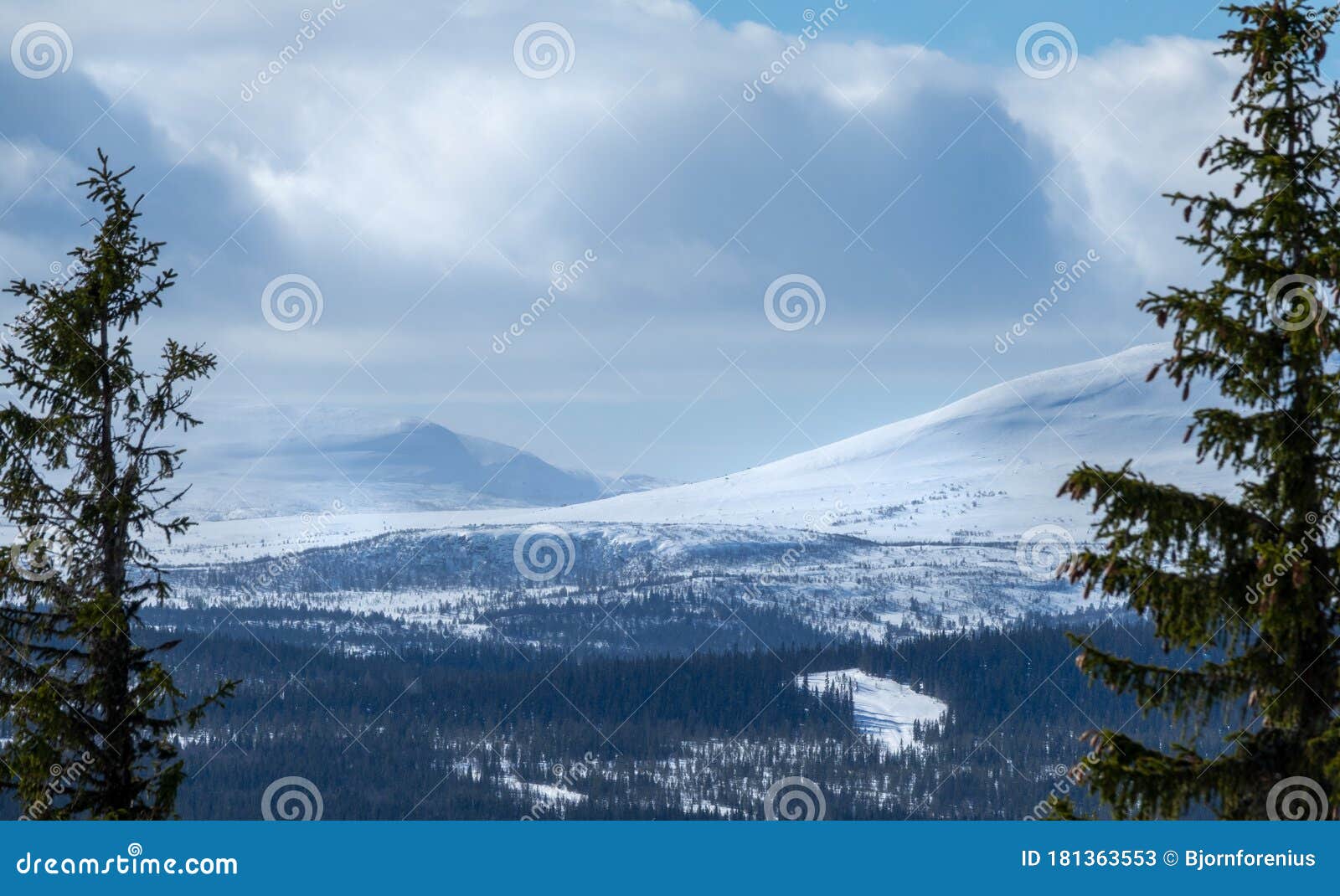 Winter Landscape with Dramatic Snowy Mountains Stock Image - Image of ...