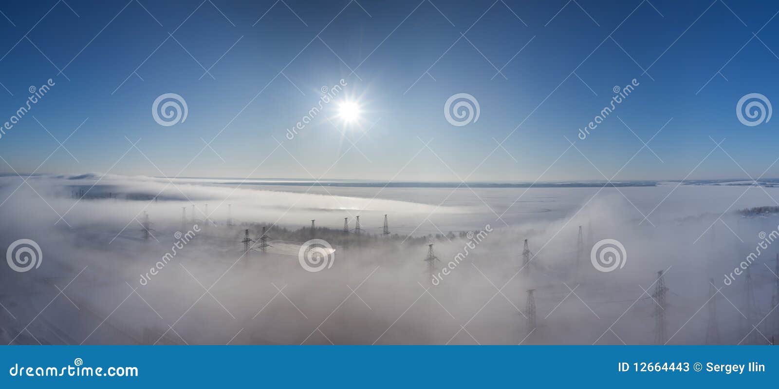Winter Landscape. Fog Over Earth. Panorama Stock Image - Image of ...