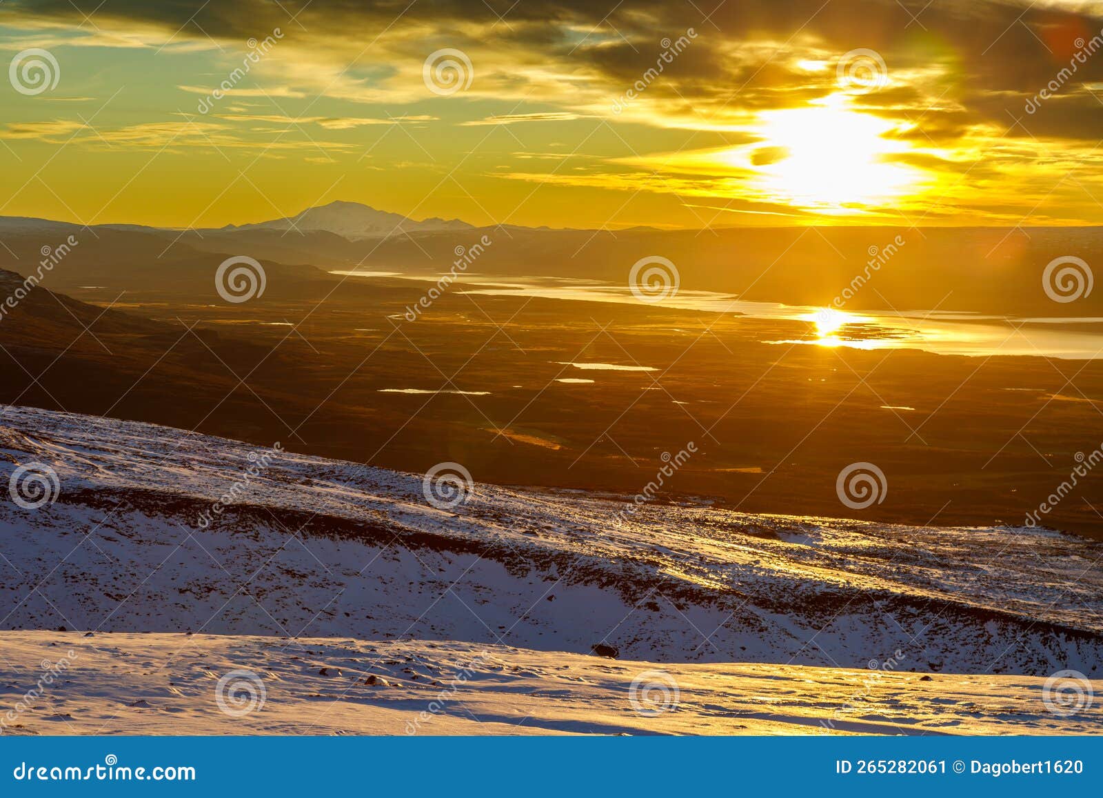Winter Landscape about Heavier Mountain, Iceland Stock Image - Image of ...
