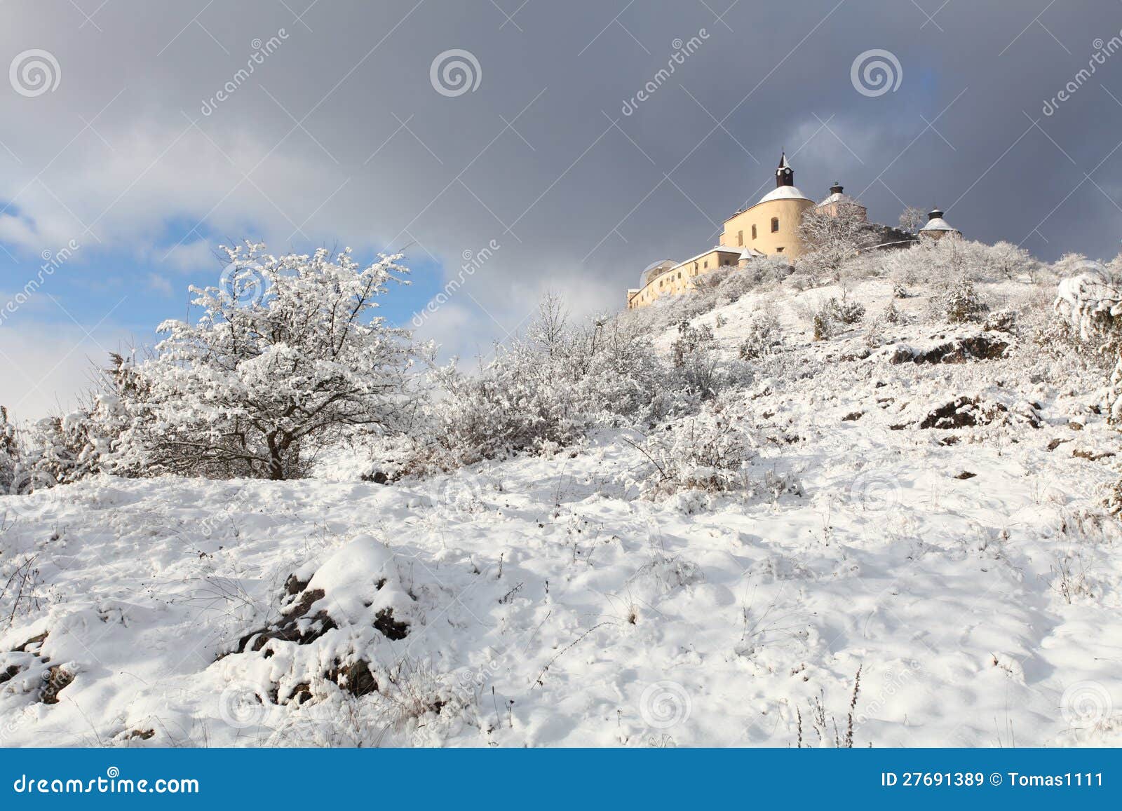 Winter Landscape - Krasna Horka Castle, Stock Image - Image of frozen ...
