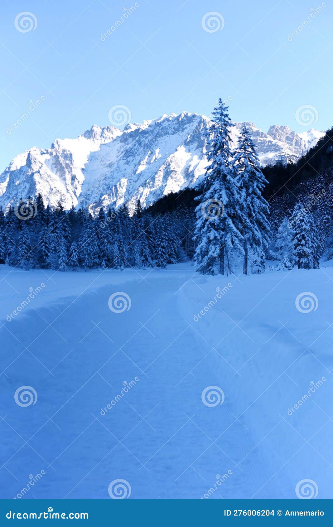 Winter Landscape in Mittenwald, Bavarian Alps Stock Photo - Image of ...