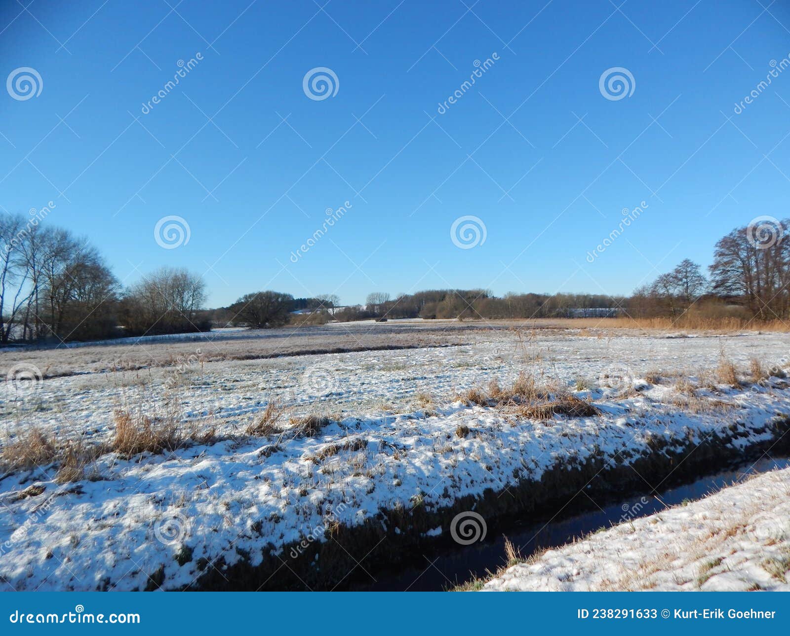 Winter Landscape in Northern Germany Stock Image - Image of nature ...
