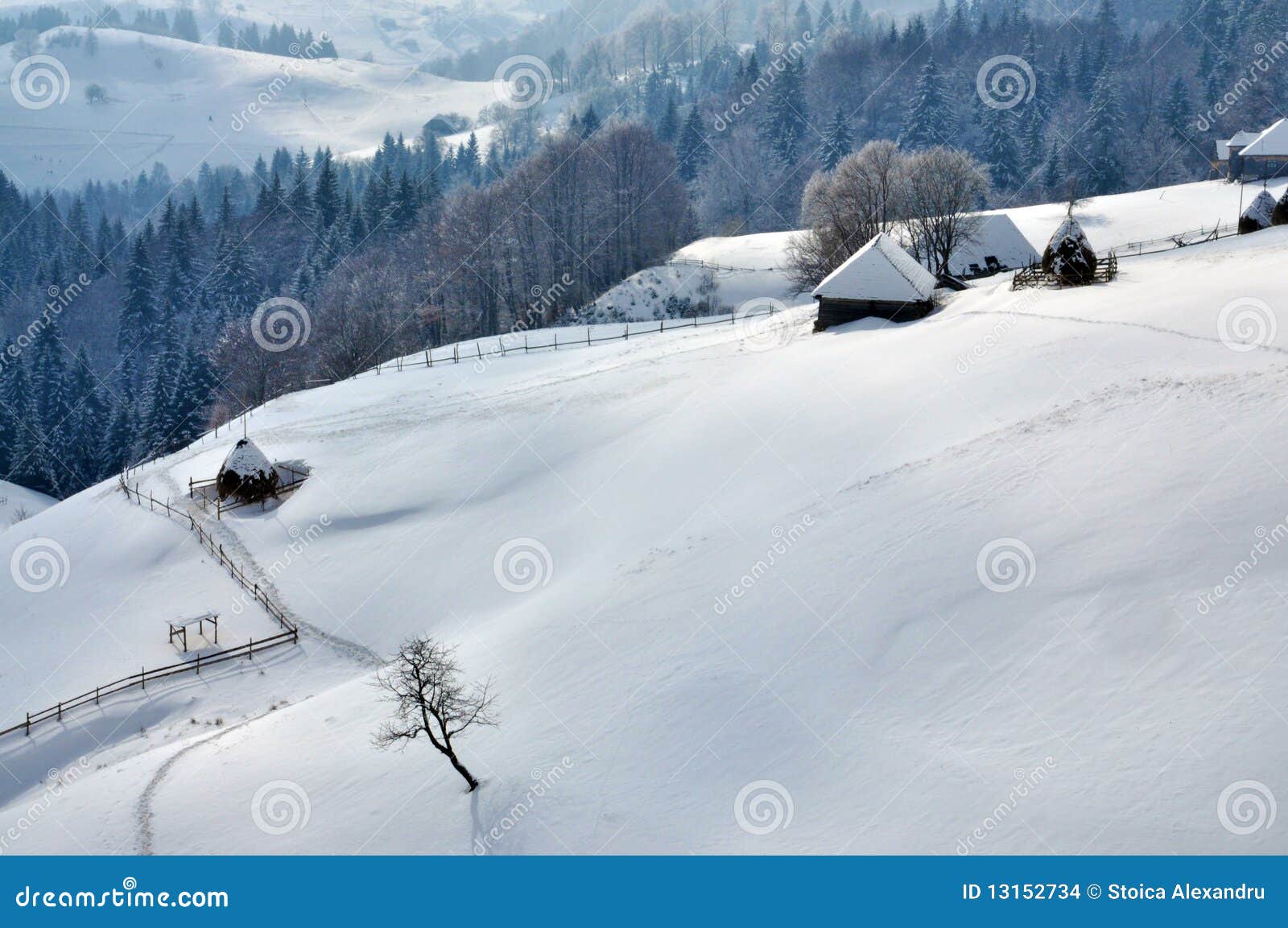 Winter Landscape in Romania Stock Photo - Image of outside, romania ...