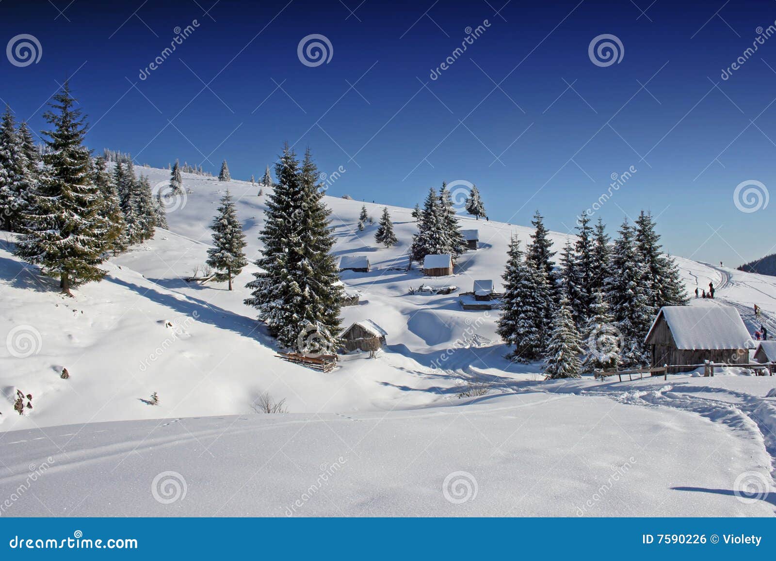 Winter Landscape in Romania Stock Photo - Image of oriental, field: 7590226