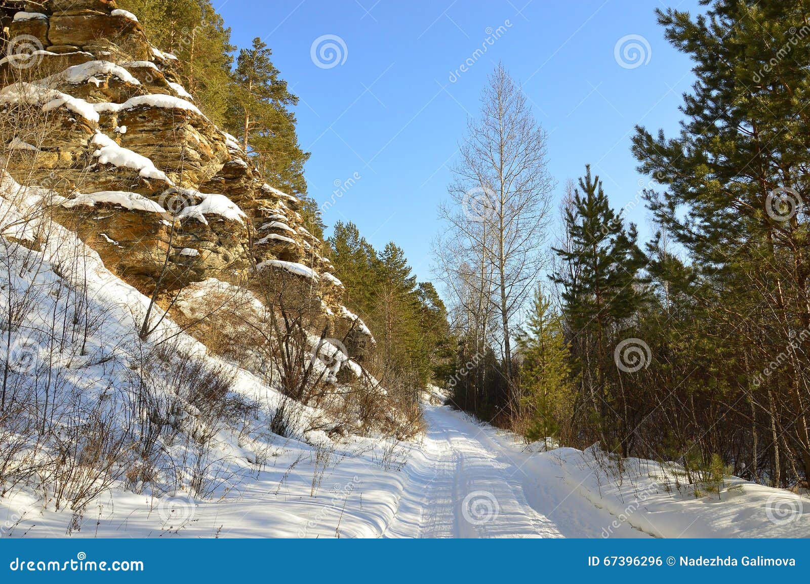 The Winter Landscape. the Sandstone Cliffs. the End of February ...