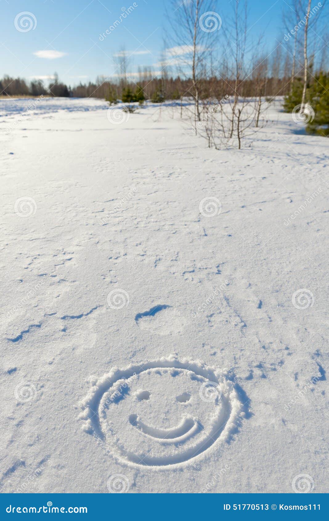 Winter Landscape and Smiley Face Stock Image - Image of nature, smiling ...