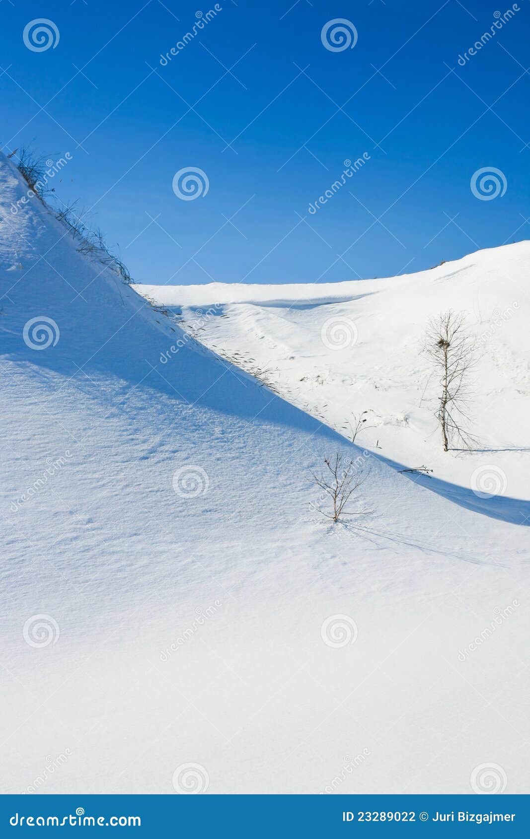 Winter Landscape with Snow-covered Hills Stock Photo - Image of tree ...