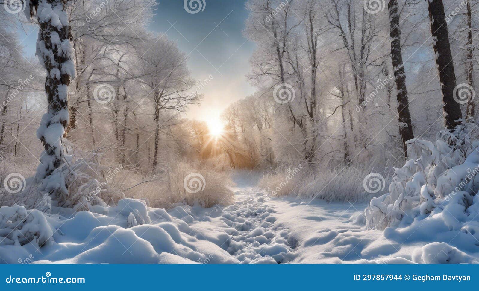 Winter Landscape with Snow Covered Trees, Winter in the Forest, Winter ...