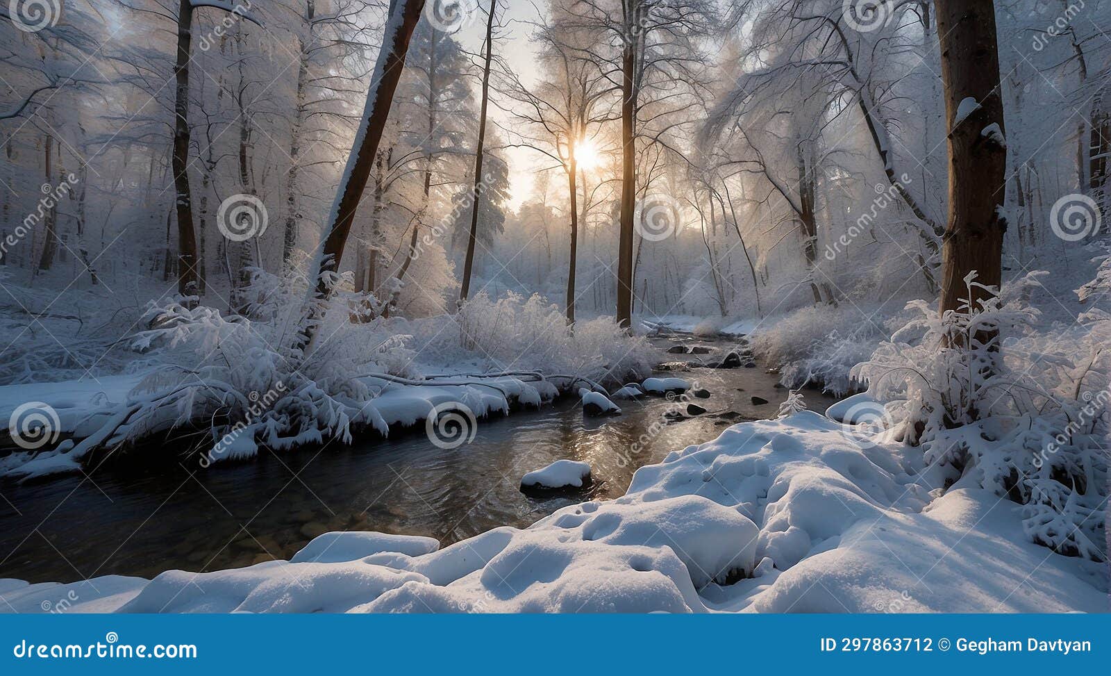 Winter Landscape with Snow Covered Trees, Winter in the Forest, Winter ...