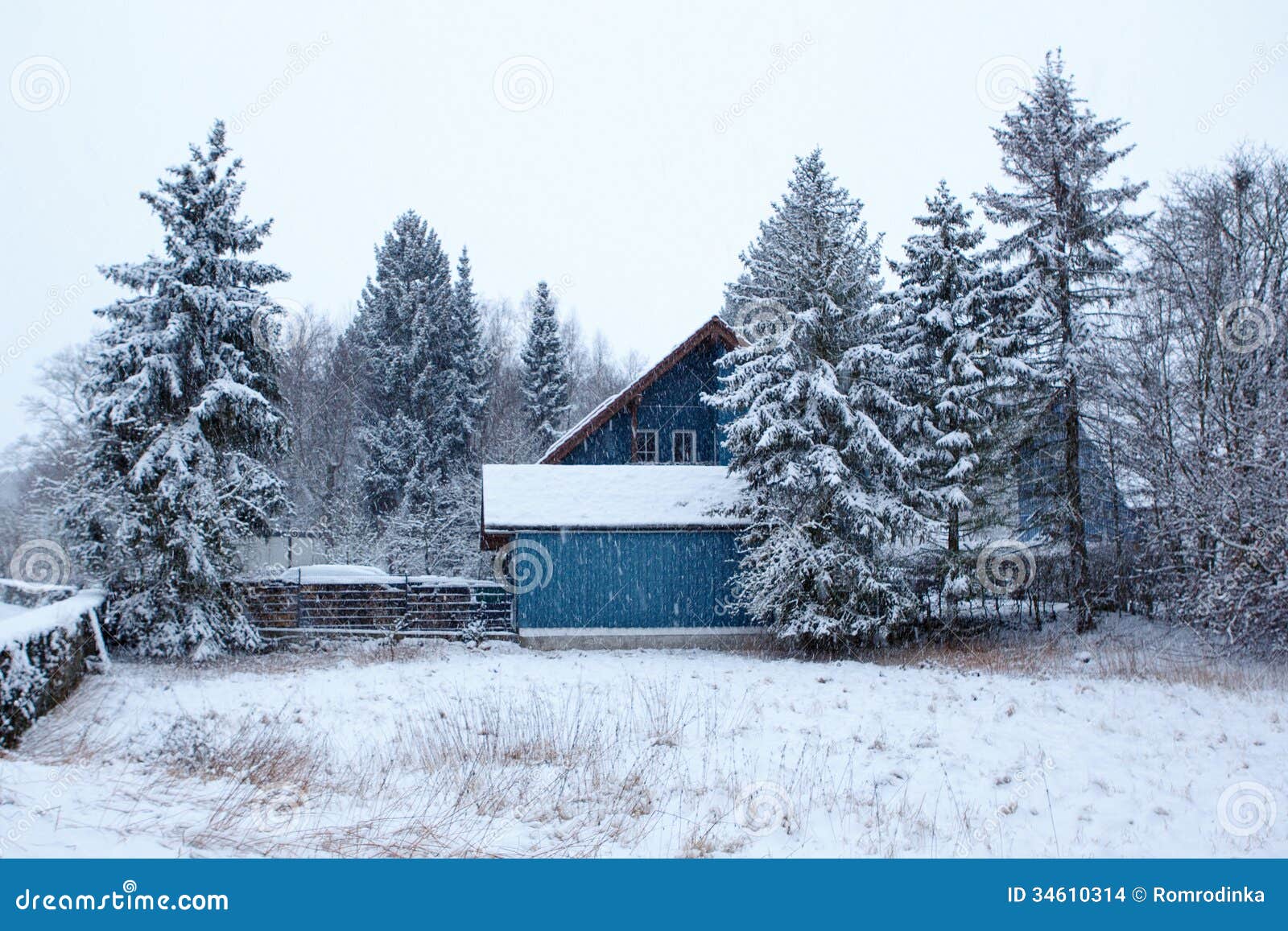 Winter Landscape with Snow in Small German Village. Stock Photo - Image ...
