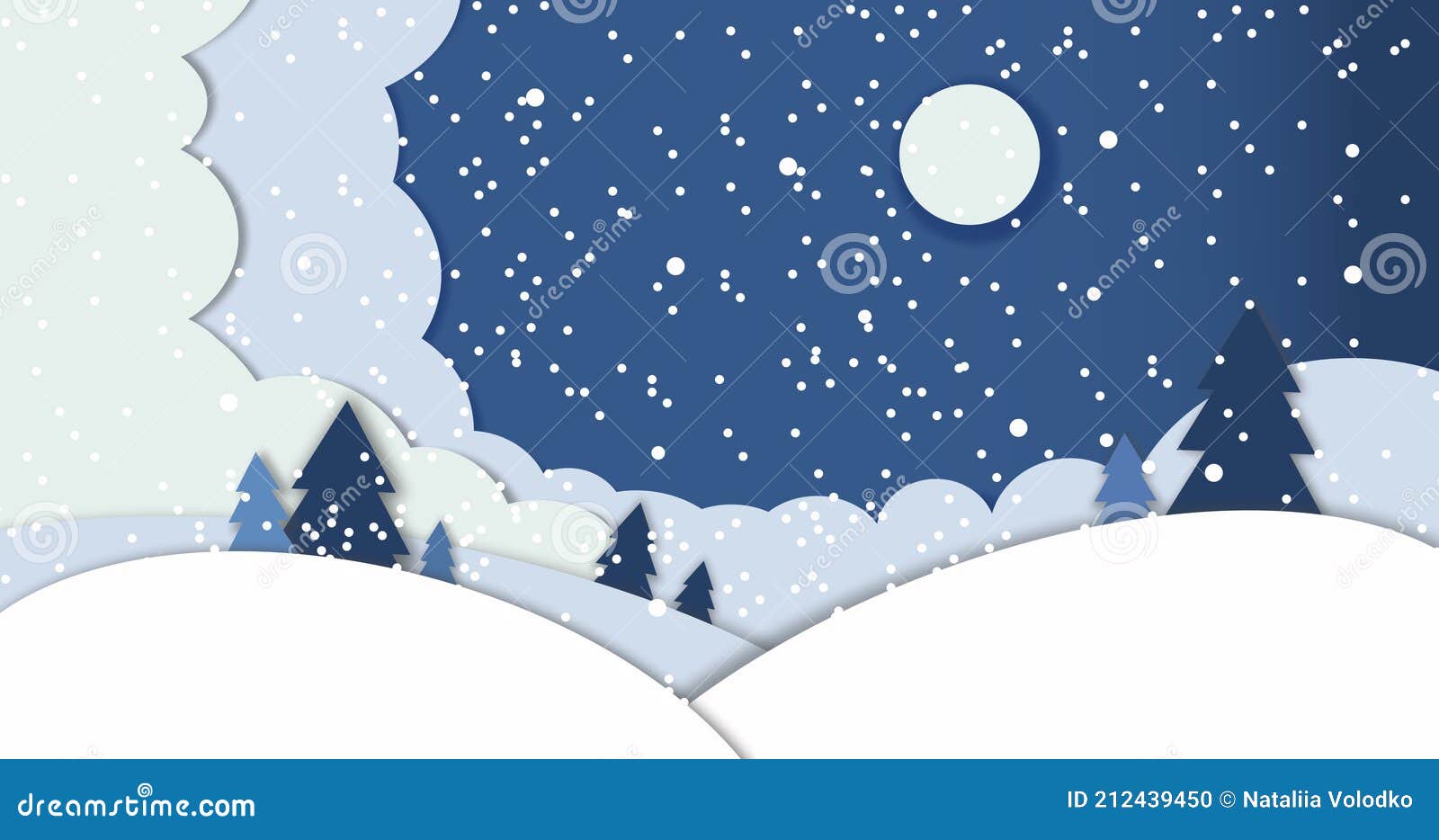 Winter Landscape with Snow, WINTER in STYLE PAPER CUTOUT EFFECT Stock ...