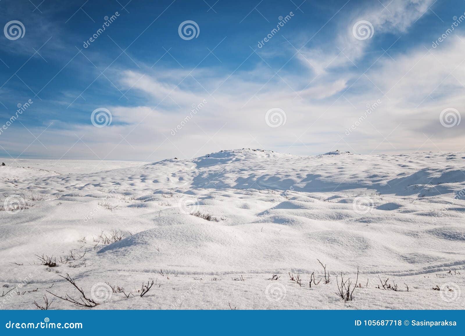 Winter Landscape, Snowdrift with Blue Sky in Winter Stock Photo - Image ...