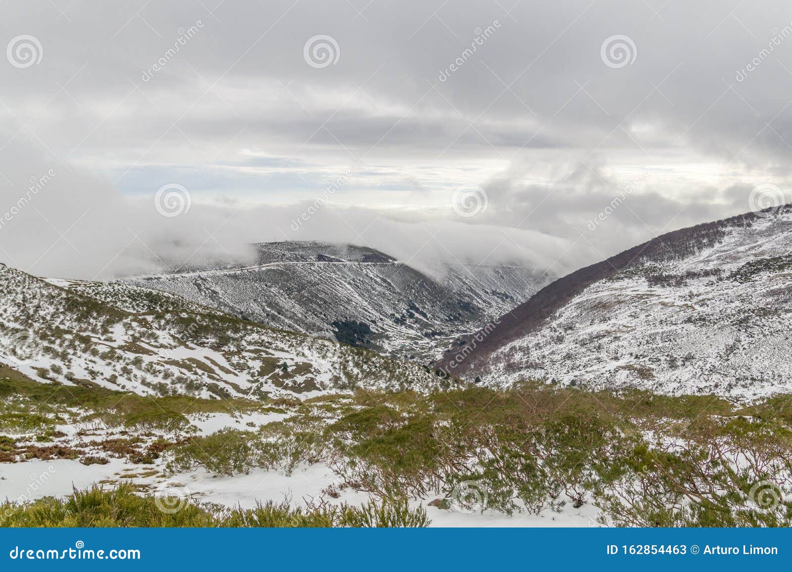 Winter Landscape in the Mountains of North Spain Stock Image - Image of ...