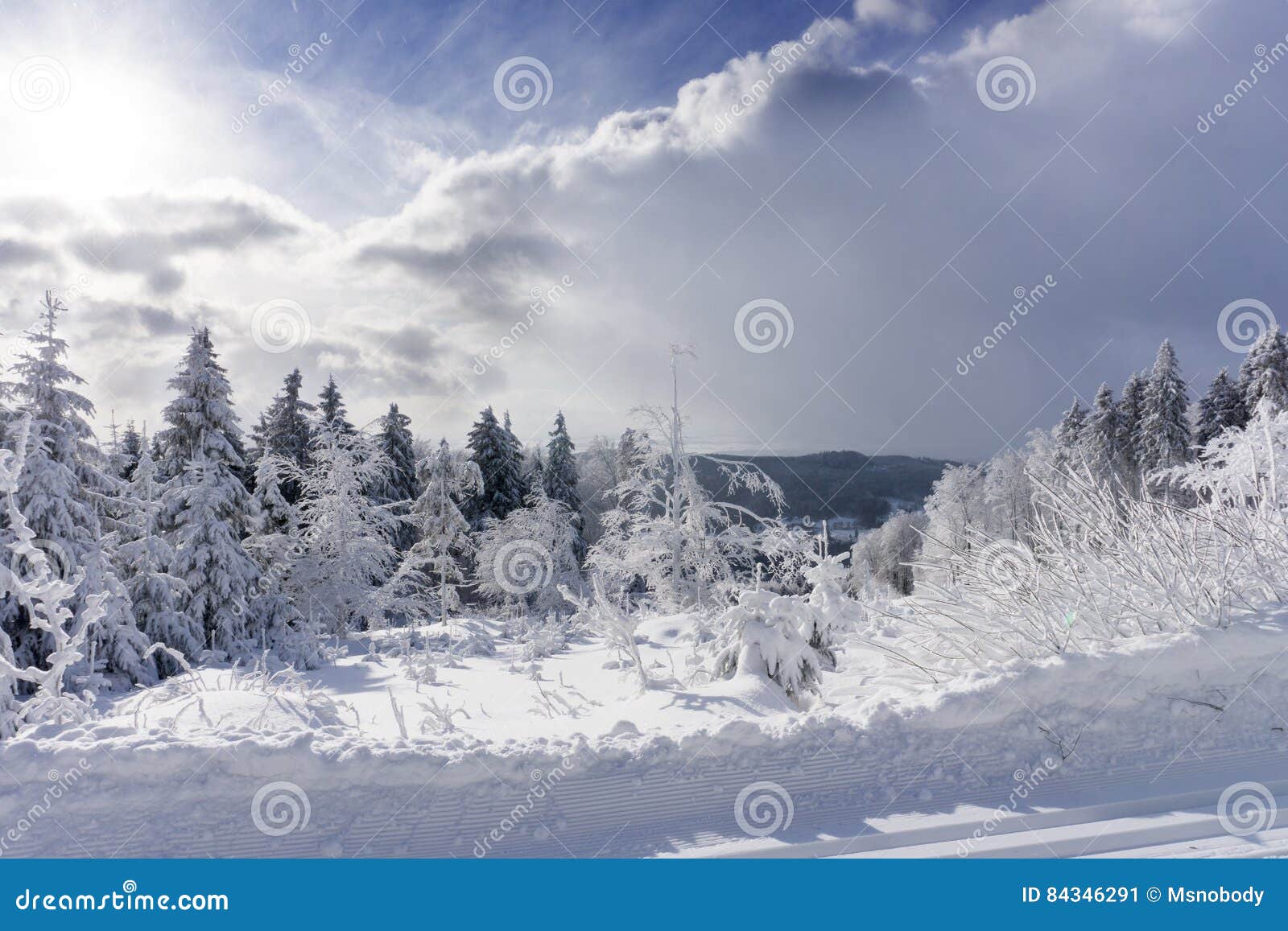 Winter Landscape, Trees in Mountains Covered with Hoarfrost Stock Image ...