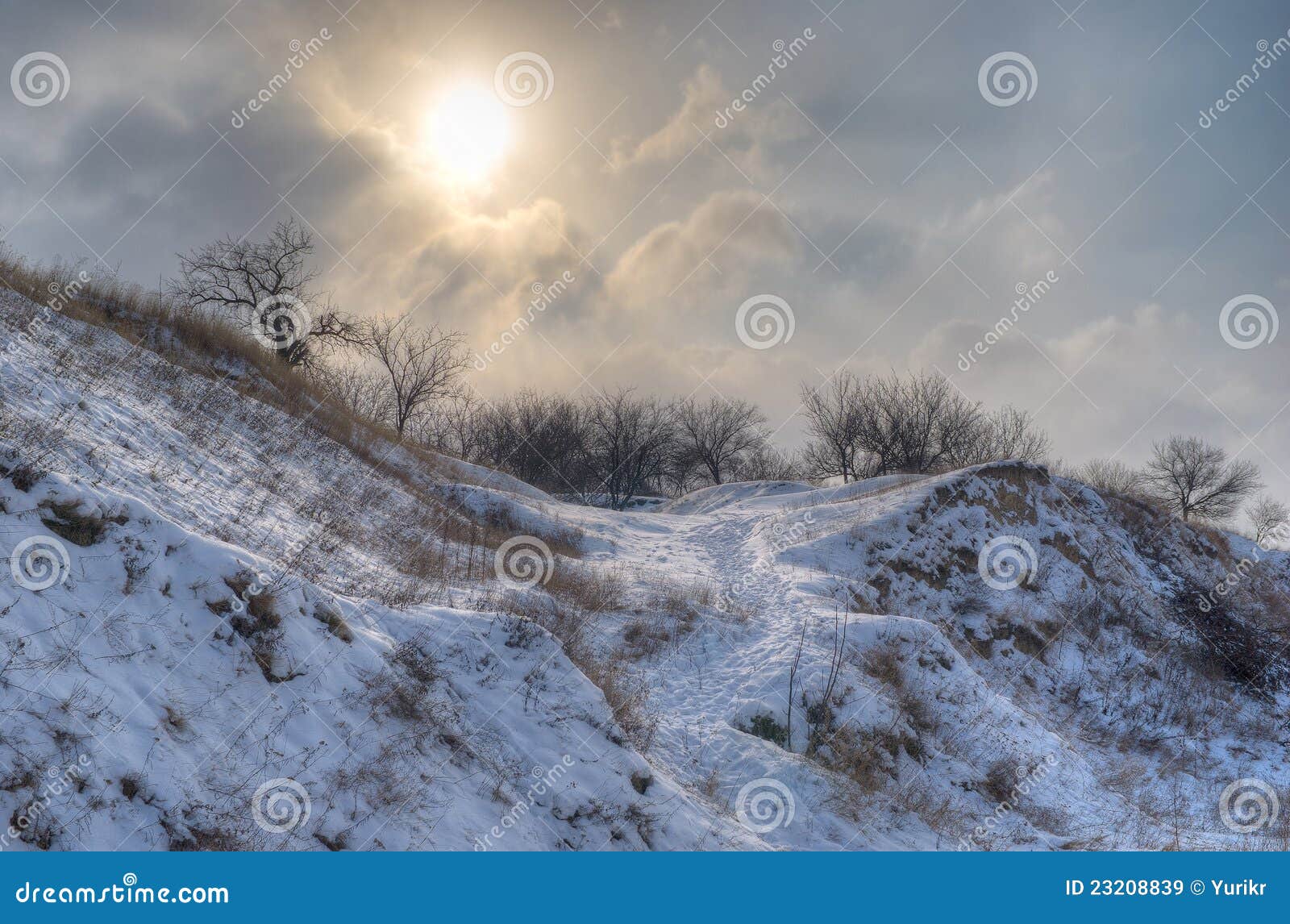 Winter Landscape in Ukraine Stock Image - Image of peaceful, cloud ...