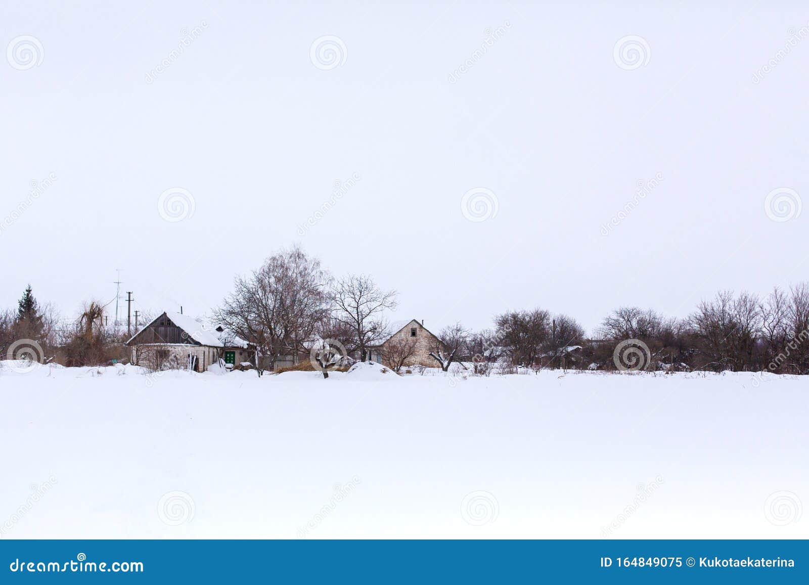 Winter Landscape in the Village Stock Image - Image of christmas ...