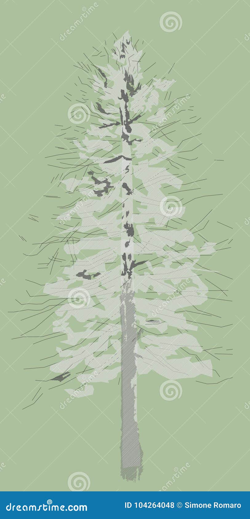 Winter Larch, Colored Image Stock Illustration - Illustration of larch ...