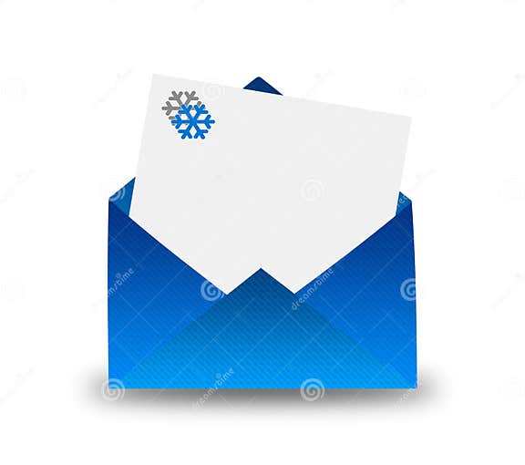 Winter letter in envelope stock illustration. Illustration of design ...