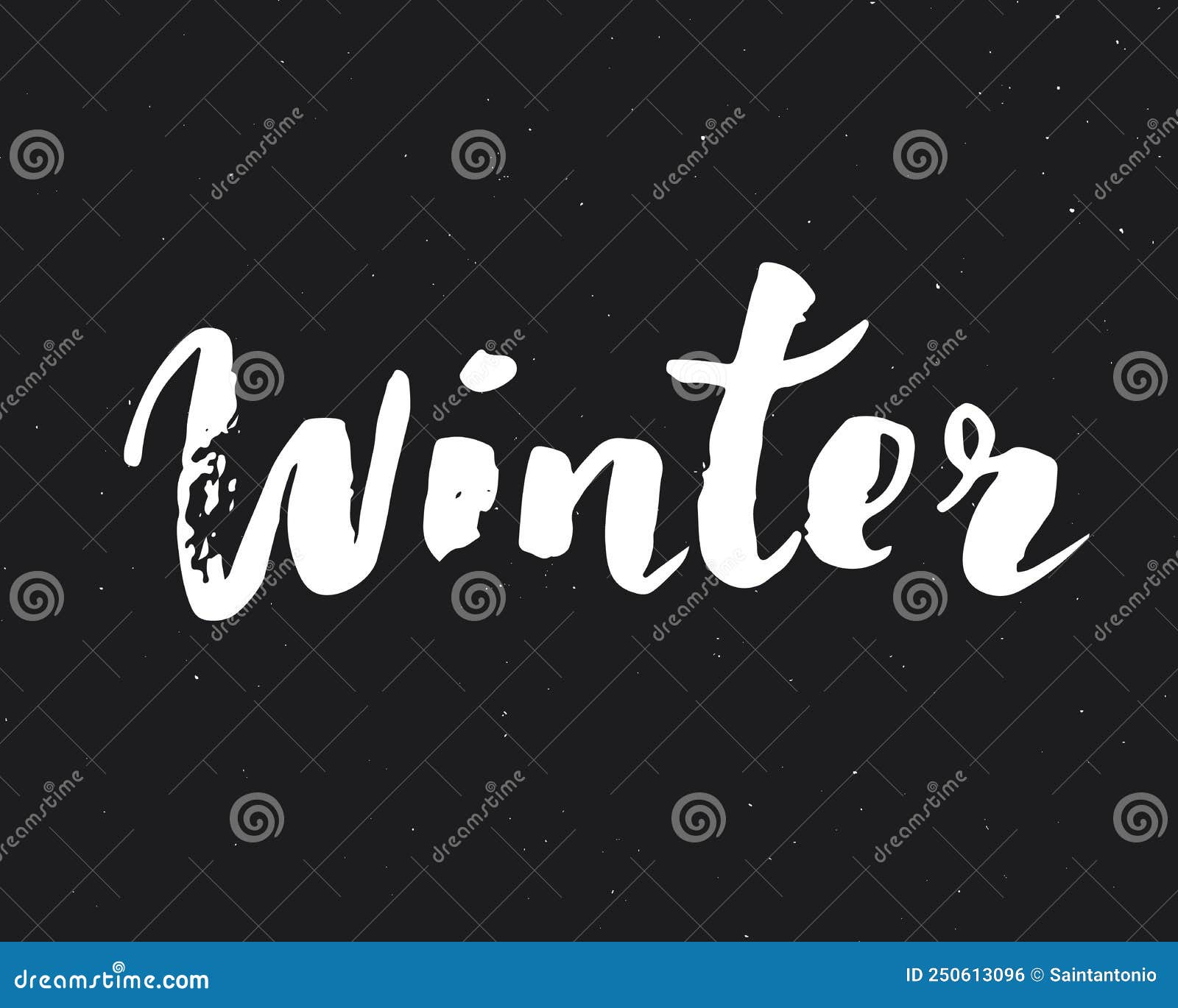 Winter Lettering Word, Textured Calligraphic Sign. Vector Illustration ...