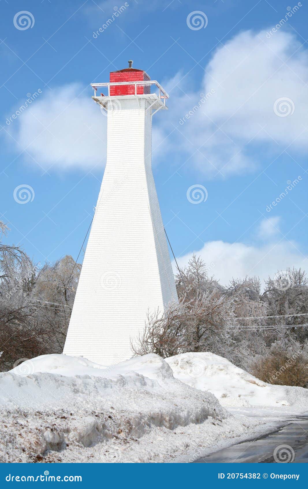 Winter Lighthouse stock photo. Image of lighthouse, tree - 20754382