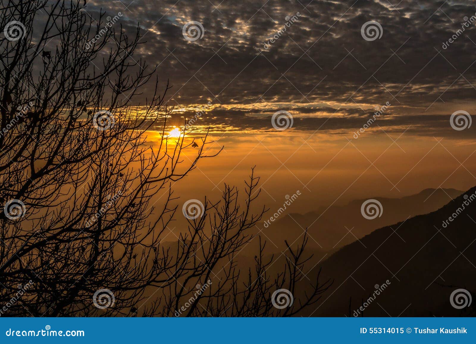 Winter Line Visible from the Mountains of Mussoorie Stock Image - Image ...