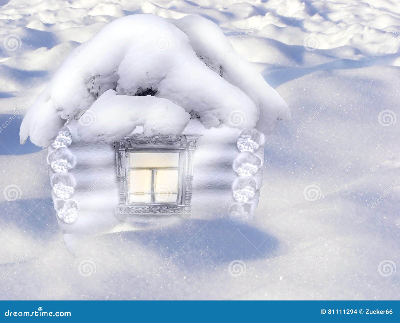 Winter lodge in snow stock illustration. Illustration of fairy - 81111294