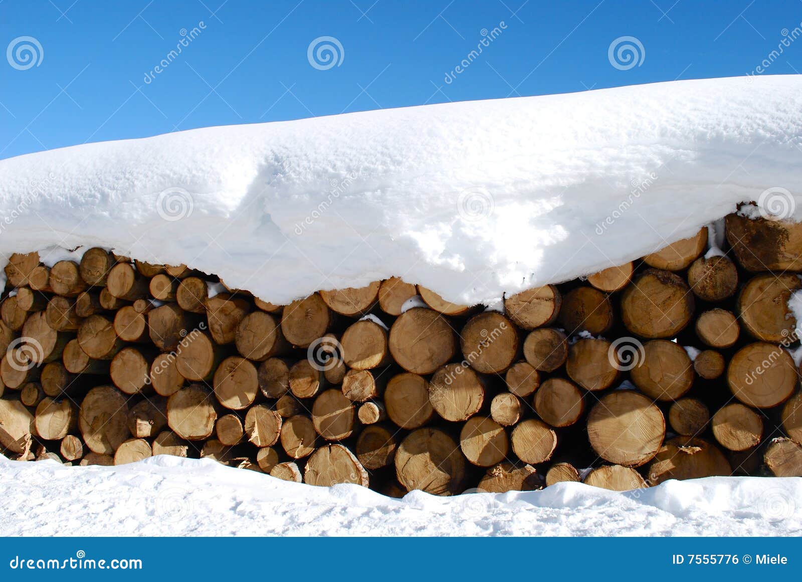 Winter logs stock photo. Image of mountain, blue, accumulate - 7555776