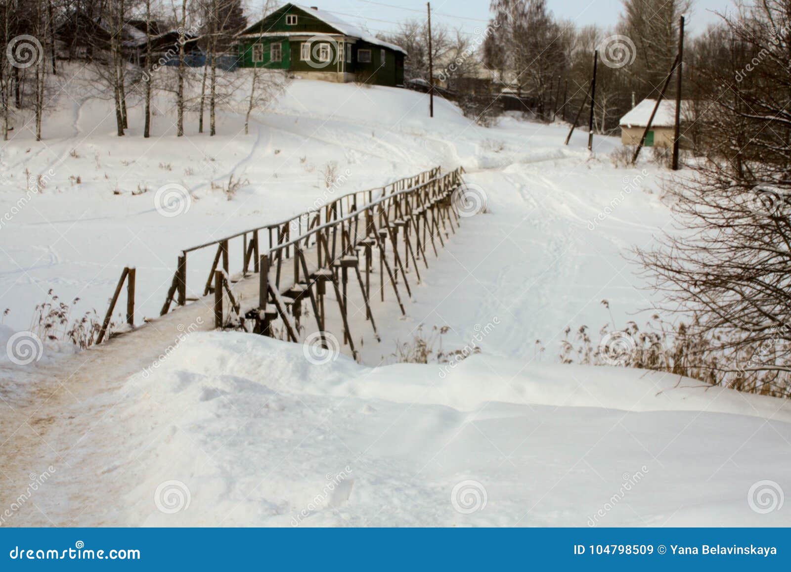 Winter with Lots of Snow in Russian Countryside Stock Image - Image of ...