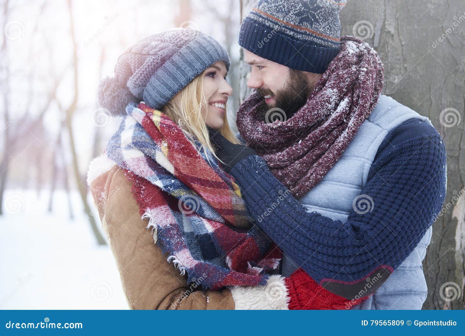 Winter love stock image. Image of bonding, boyfriend - 79565809