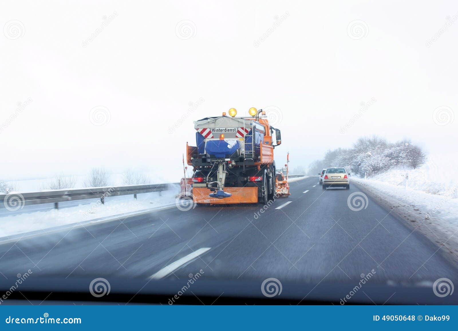 Winter Maintenance on Highway Stock Photo - Image of smoothness, frozen ...
