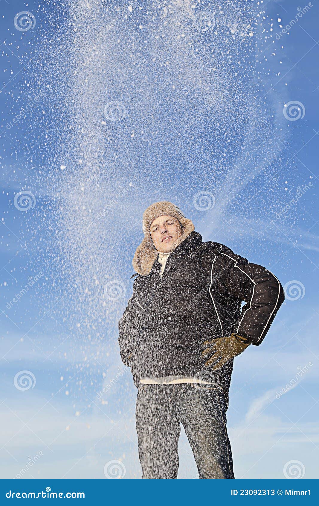 Winter man stock image. Image of fall, looking, freeway - 23092313