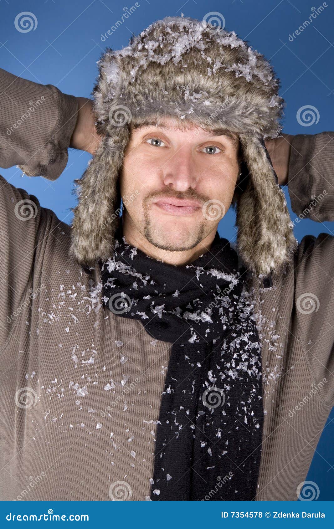 Winter man stock photo. Image of snowflake, frozen, young - 7354578
