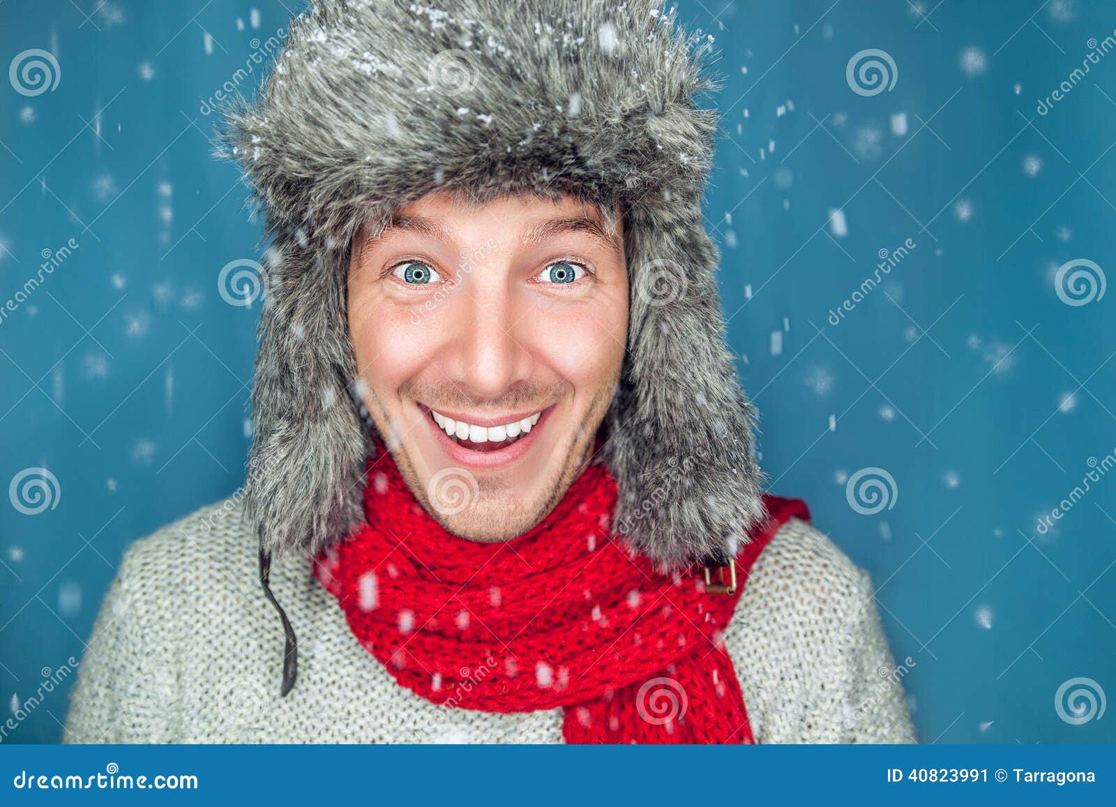Winter man stock image. Image of knitted, casual, glad - 40823991