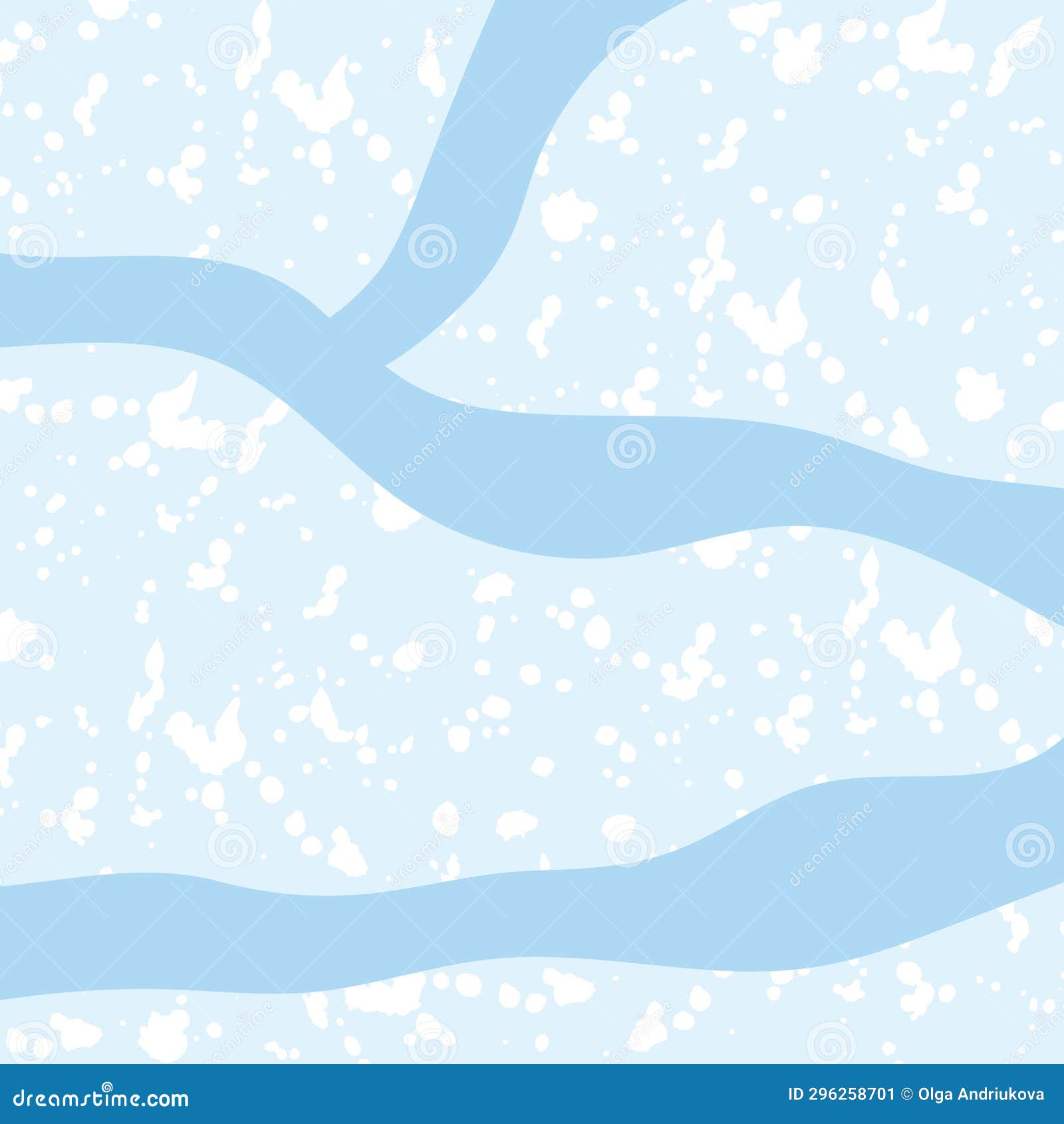 Winter Map Background. Square Top View Abstract Flat Illustration with ...