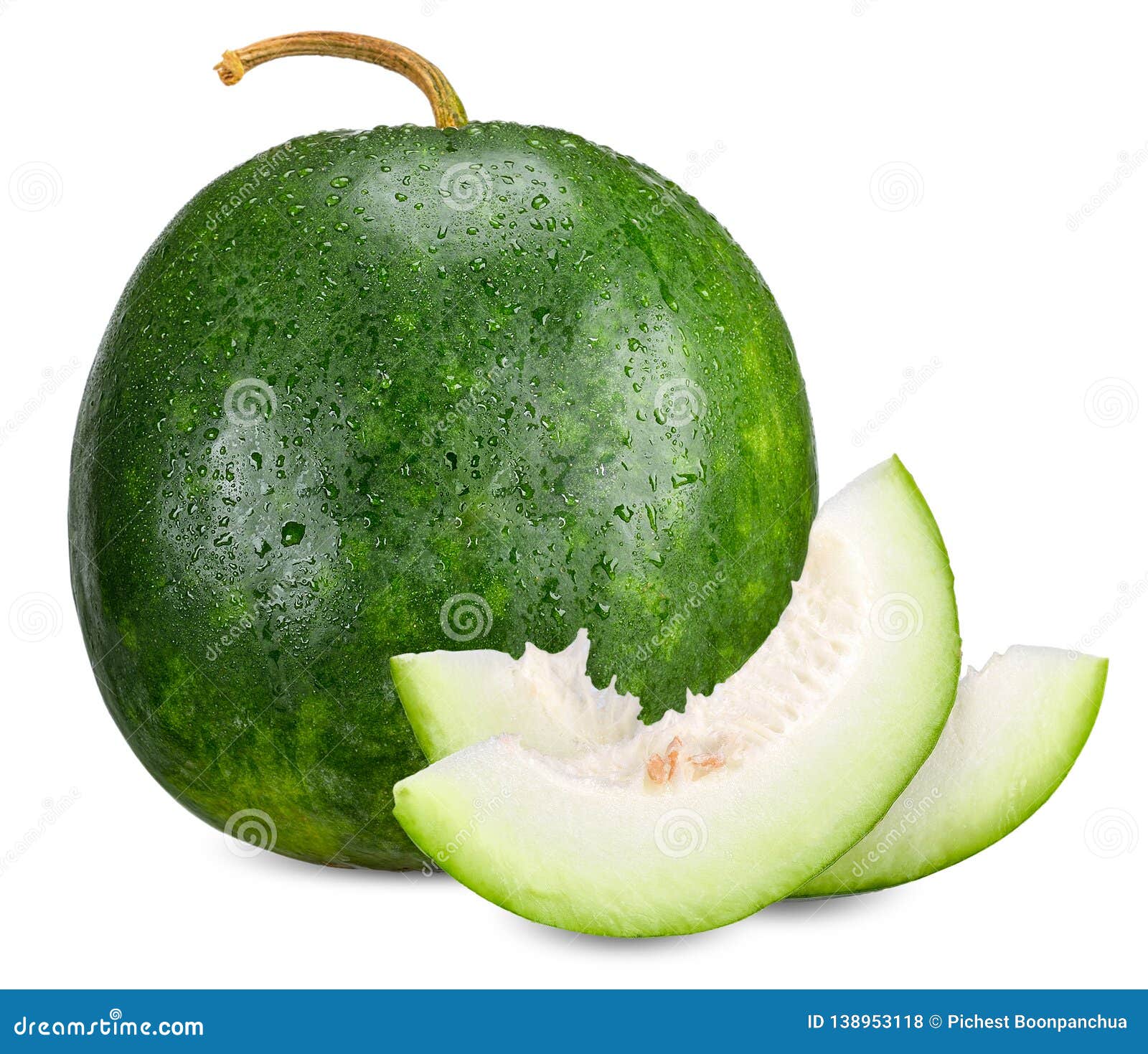 Winter Melon Isolated on White Cllipping Path Stock Photo - Image of ...
