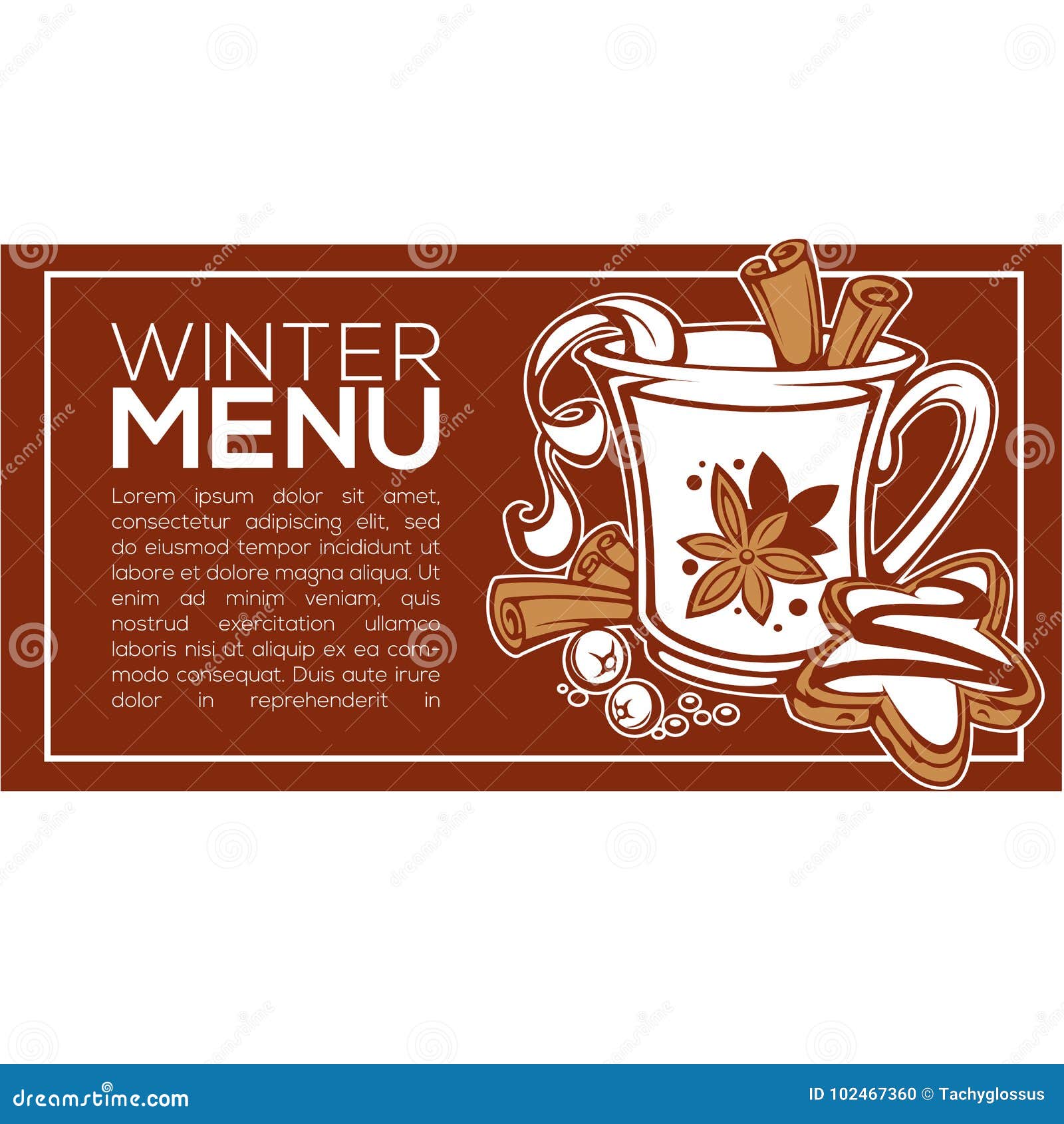 Winter menu stock vector. Illustration of background - 102467360
