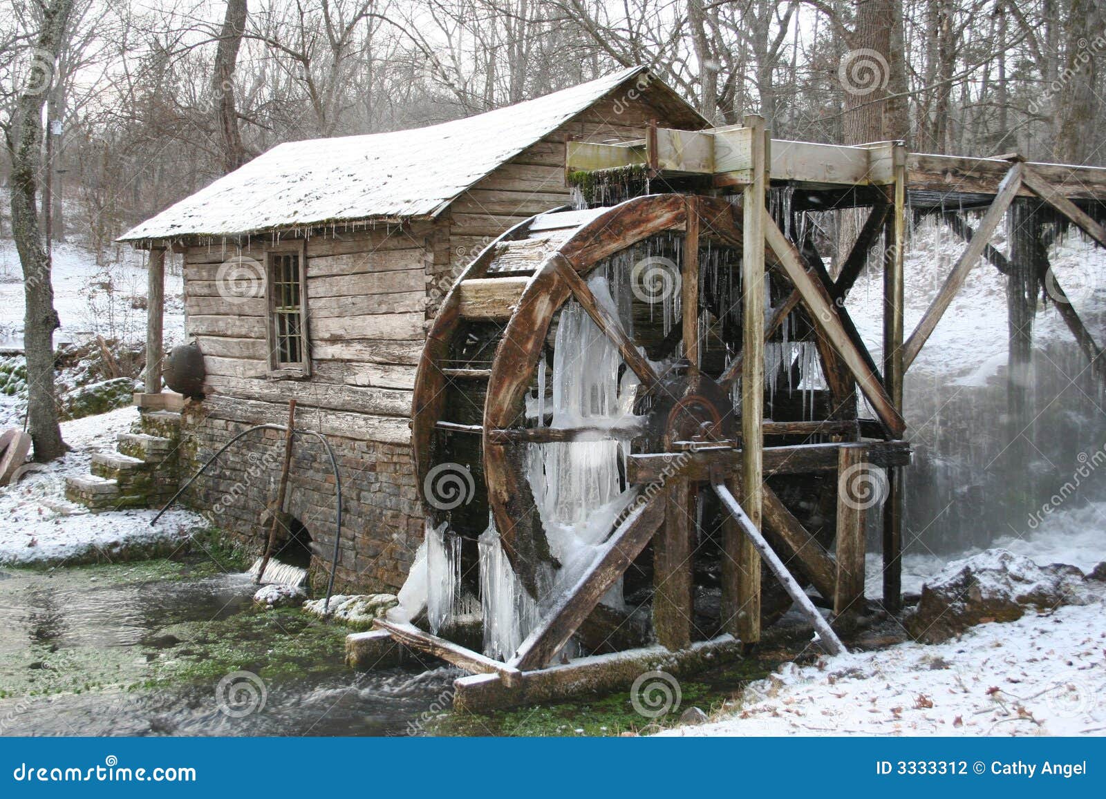 Winter Mill 2 stock photo. Image of cold, running, winter - 3333312