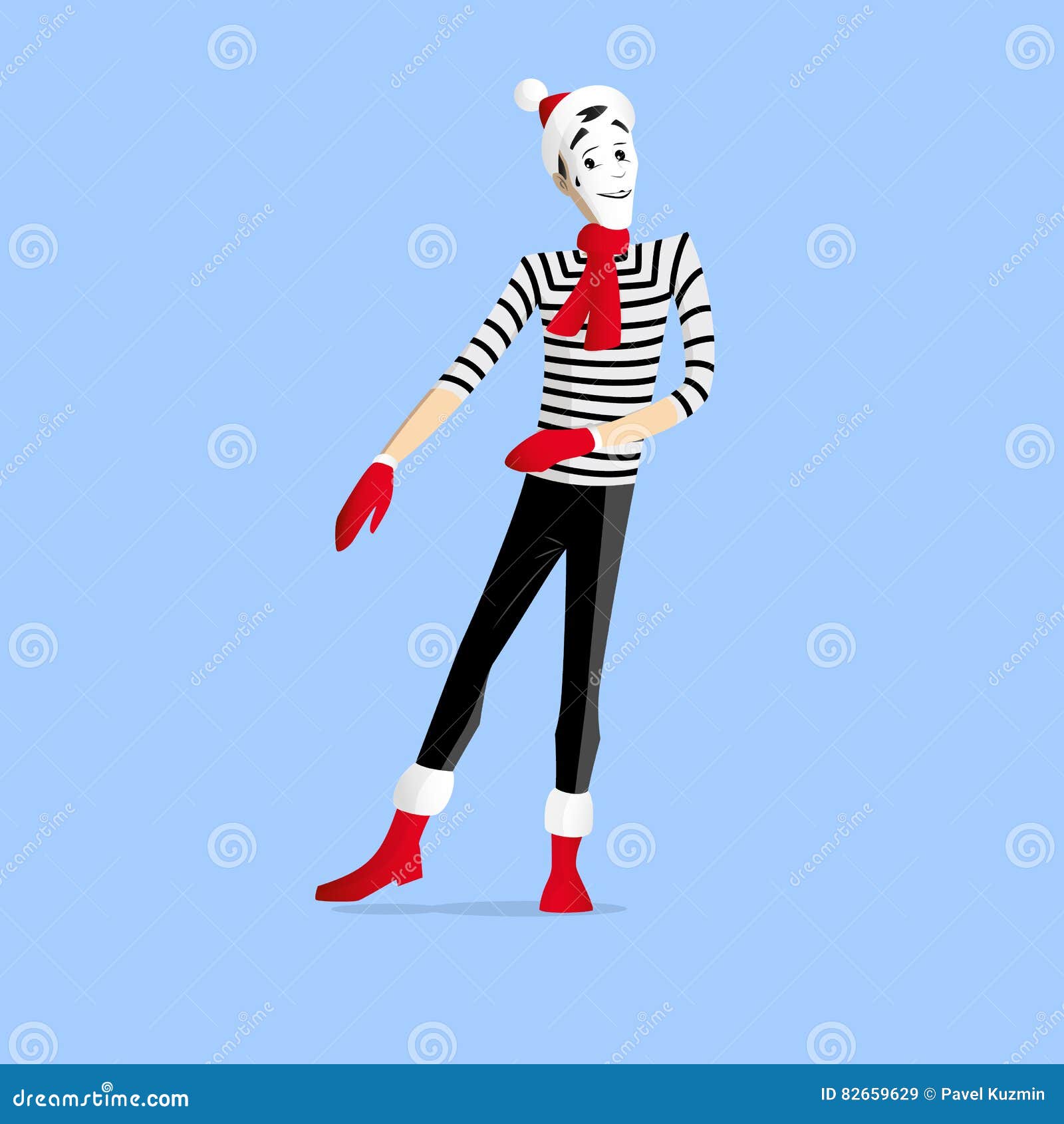 Winter mime performance stock vector. Illustration of performance ...