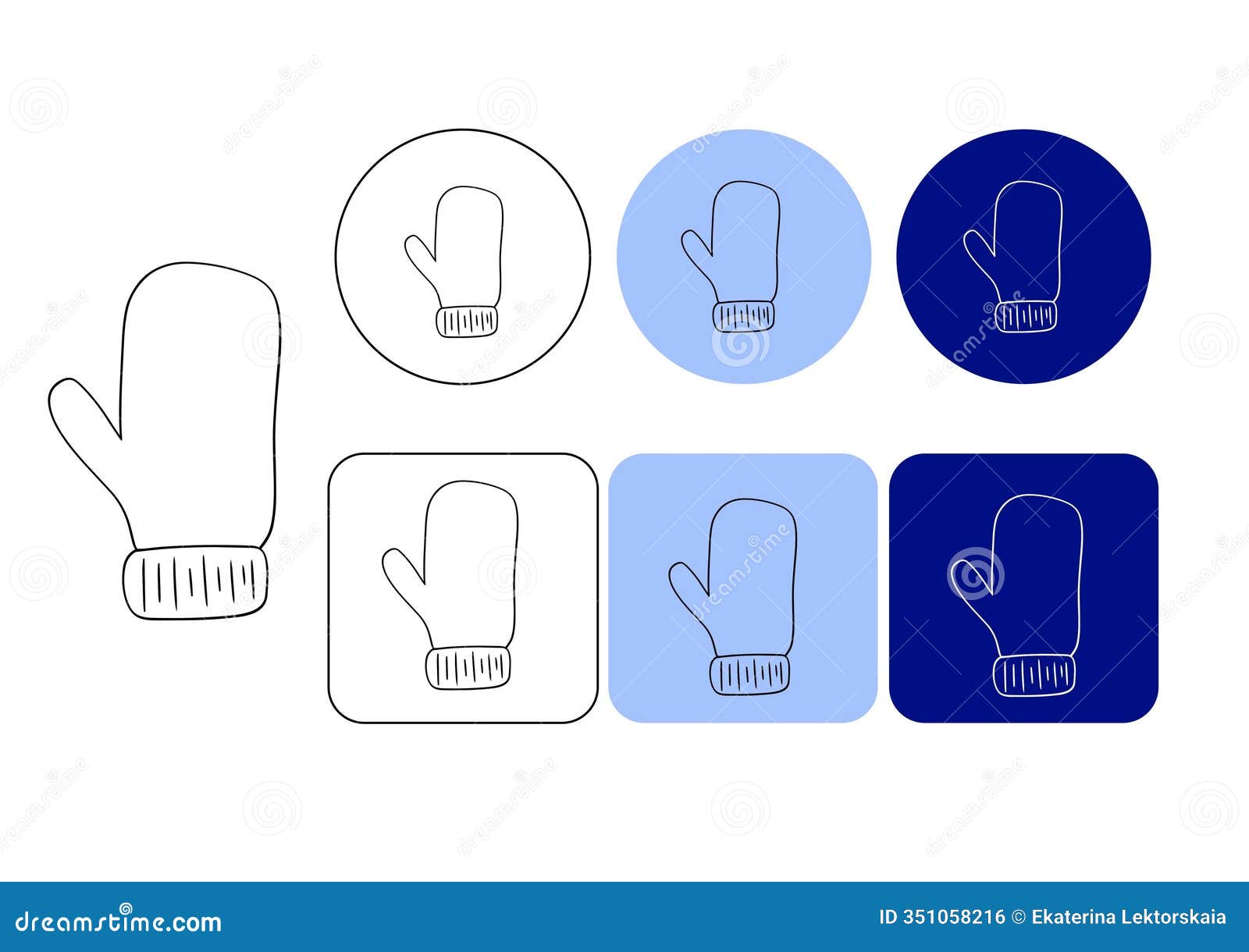 Winter Mitten Graphic Line Vector Logo Illustration for Web, App ...