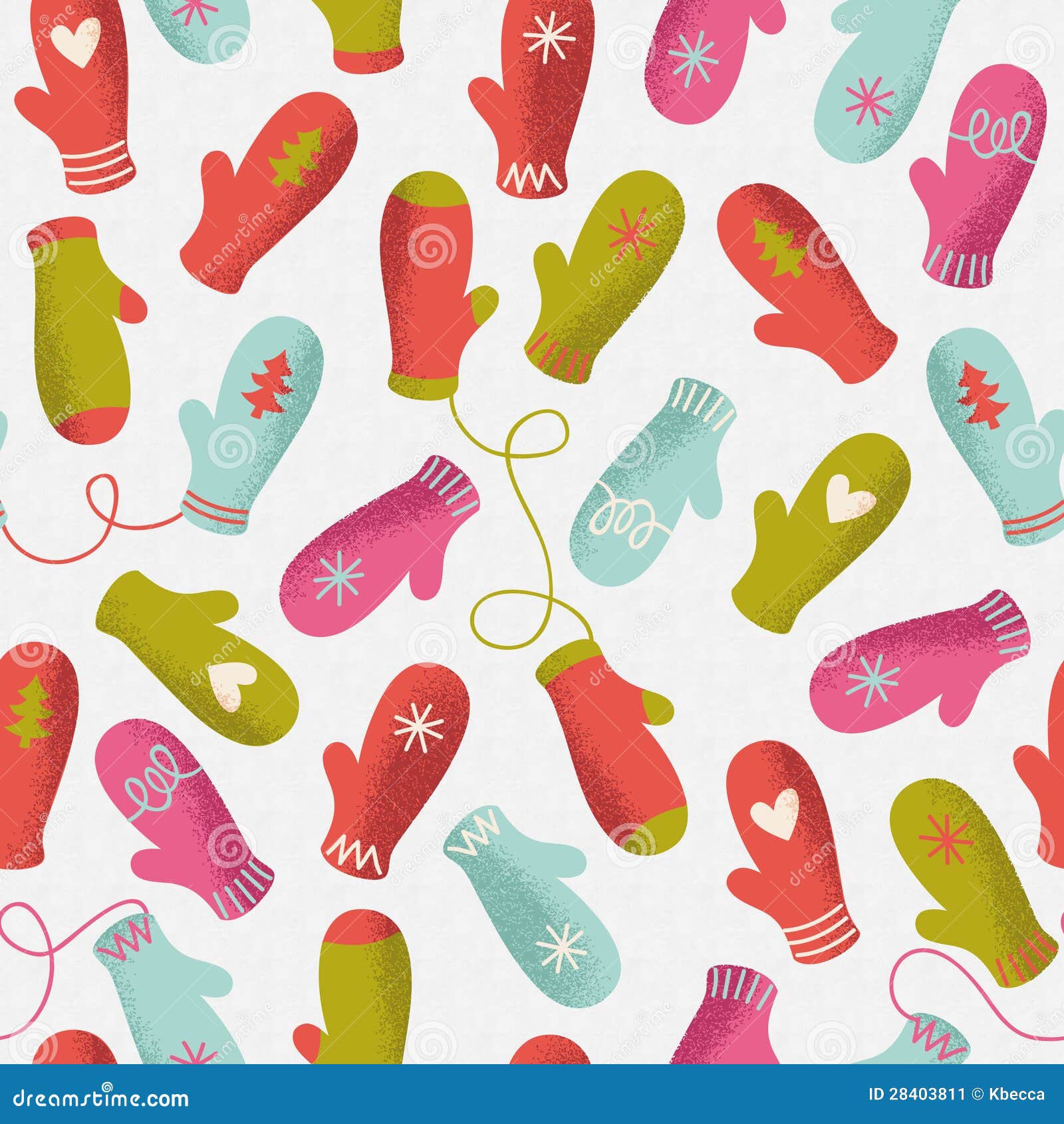 Winter Mittens Seamless Vector Pattern Stock Vector - Illustration of ...