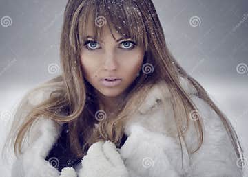 Winter model portrait stock photo. Image of cold, holiday - 12227502