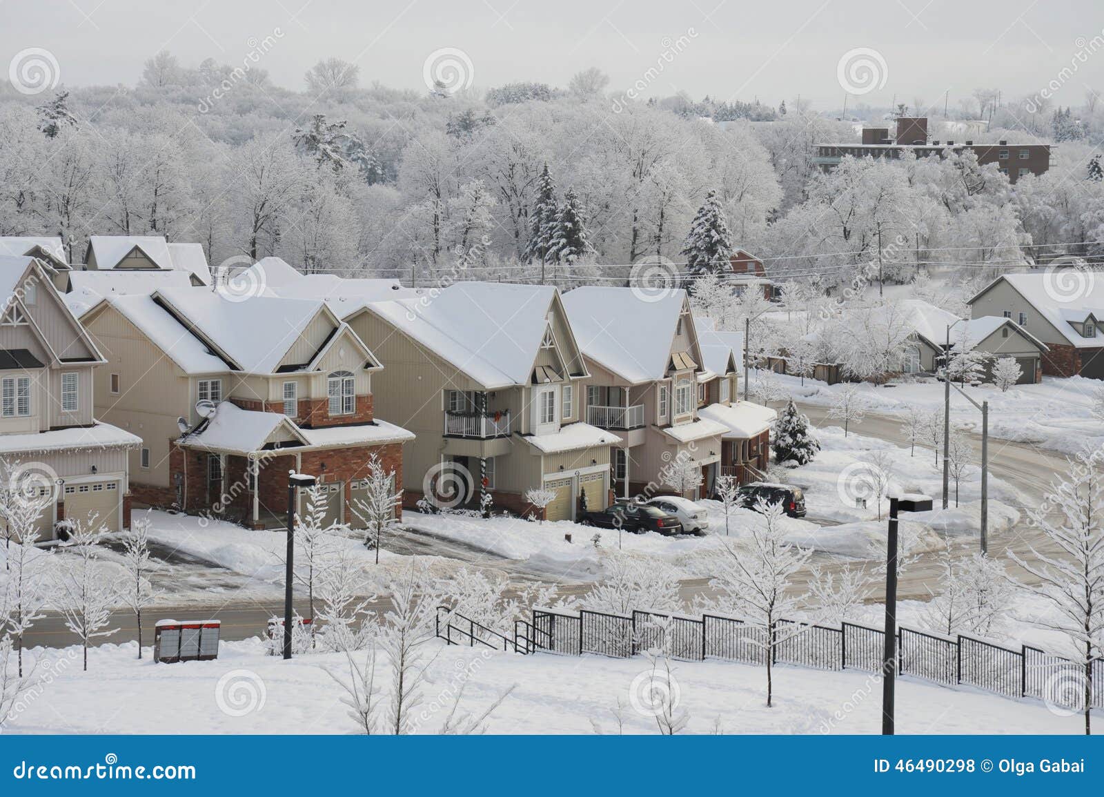 Winter Morning in the Small Town Stock Photo - Image of frost ...