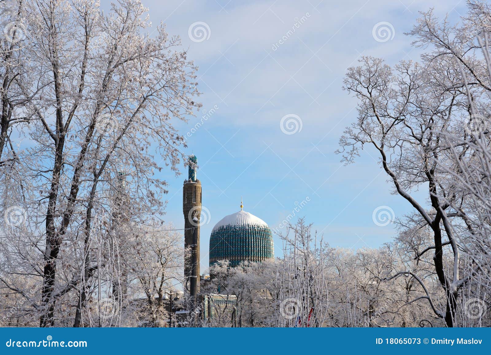 Winter mosque stock image. Image of frost, destinations - 18065073