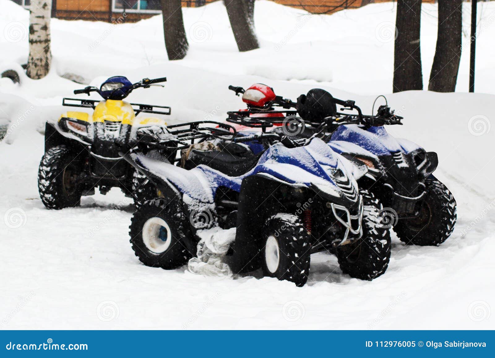 Winter Motorcycle. Snowmobile. Winter ATVs Stock Image - Image of ...
