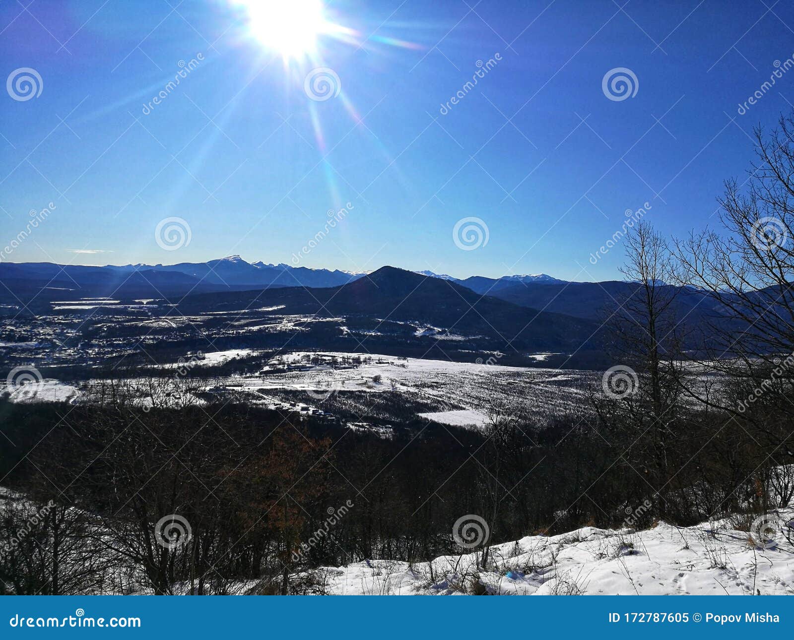 The Winter Mountain in Adygeya Stock Image - Image of snow, adygeya ...