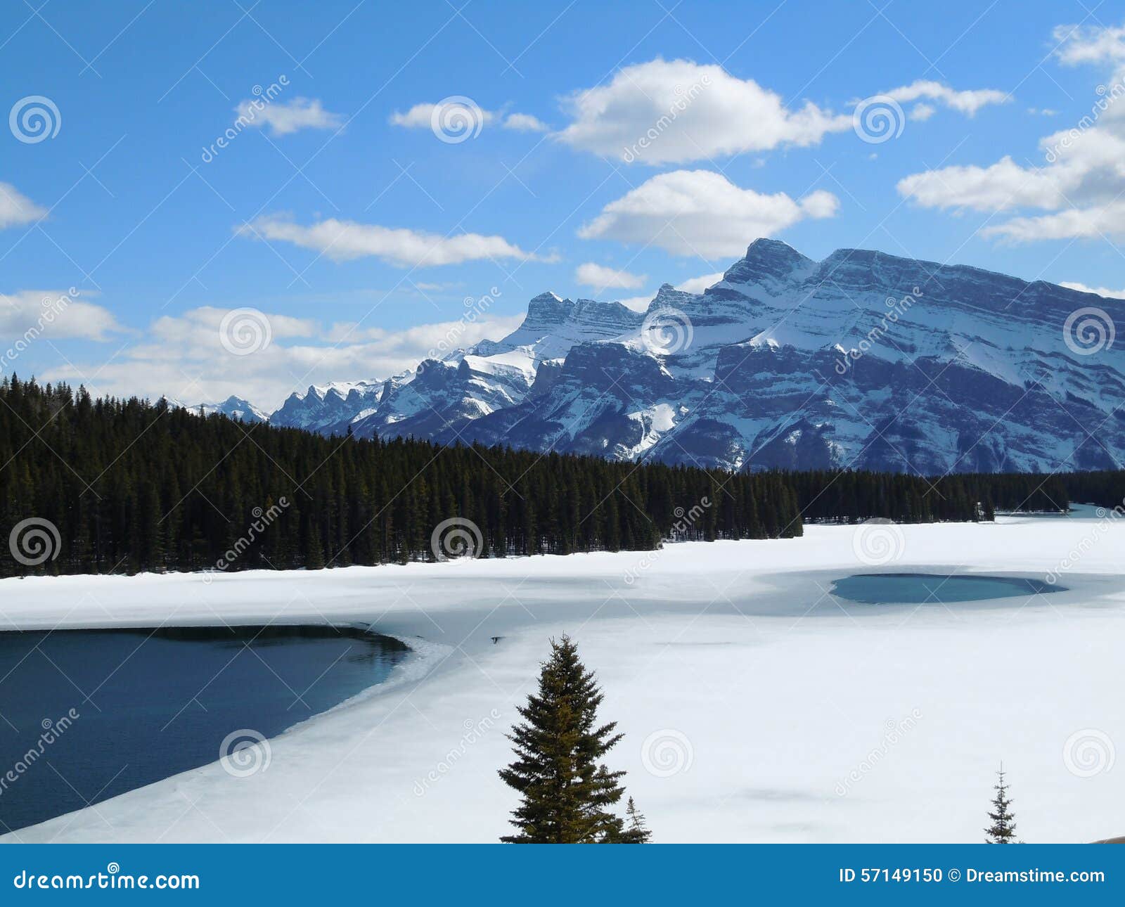 Winter Mountain stock photo. Image of river, winter, canadian - 57149150