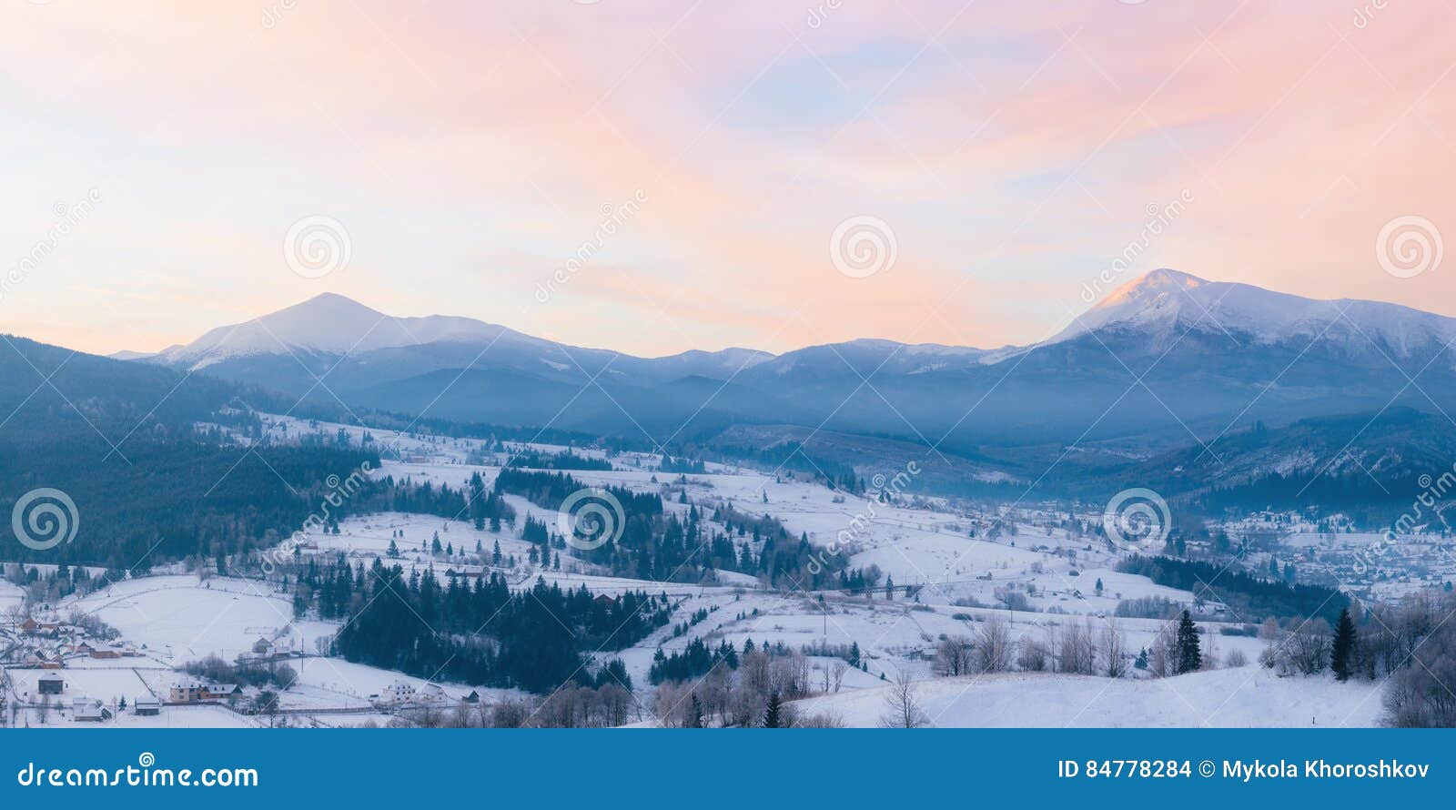 Winter Mountain Snowy Ridge Stock Photo - Image of panorama, ukraine ...
