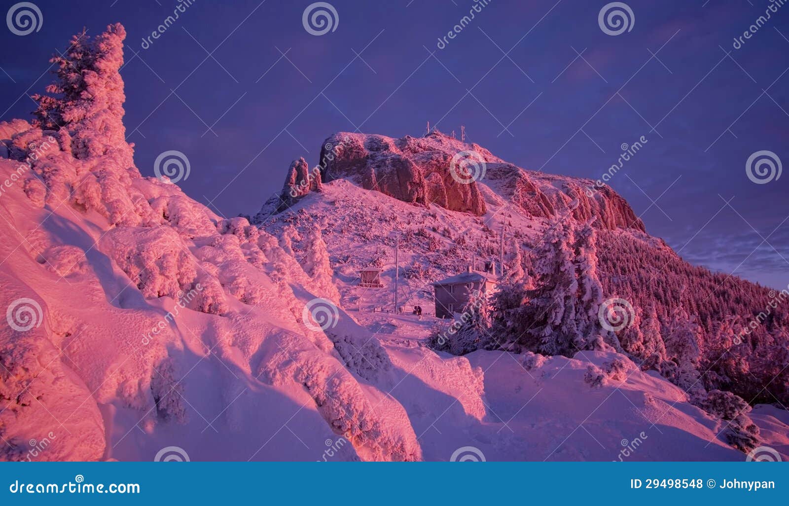 Winter mountain sunset stock photo. Image of dusk, cover - 29498548