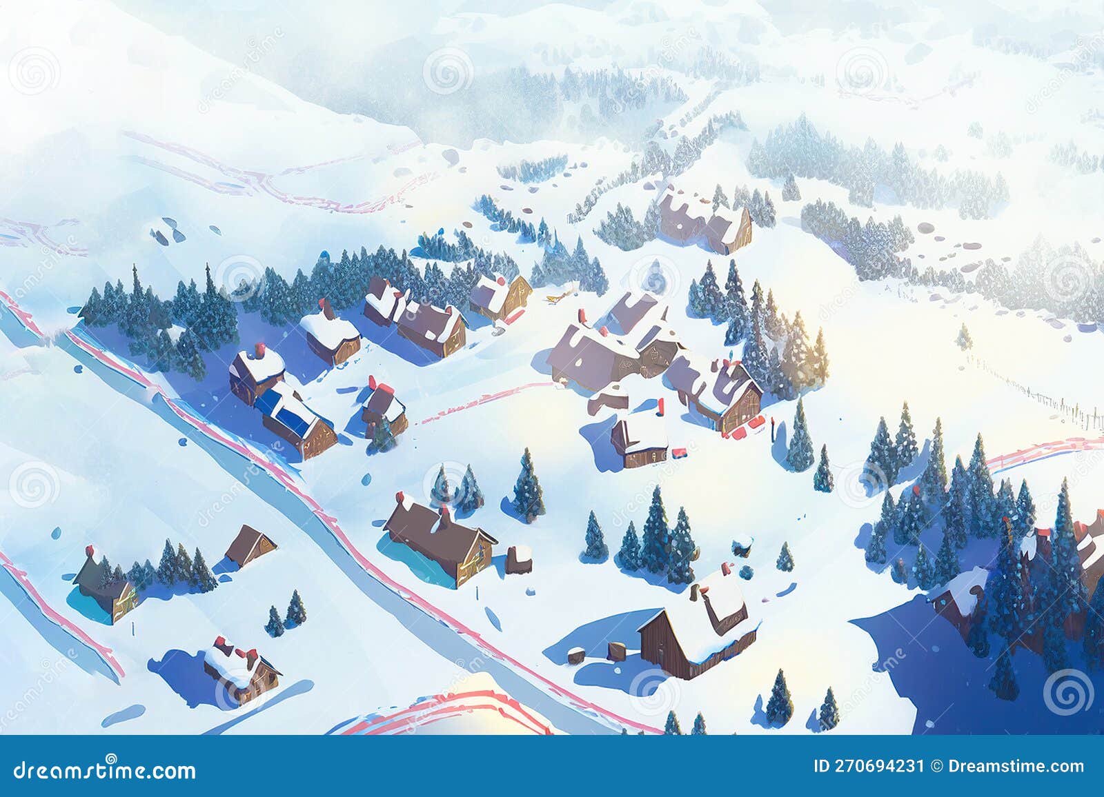 Winter in the Mountains. Created with Generative Artificial ...