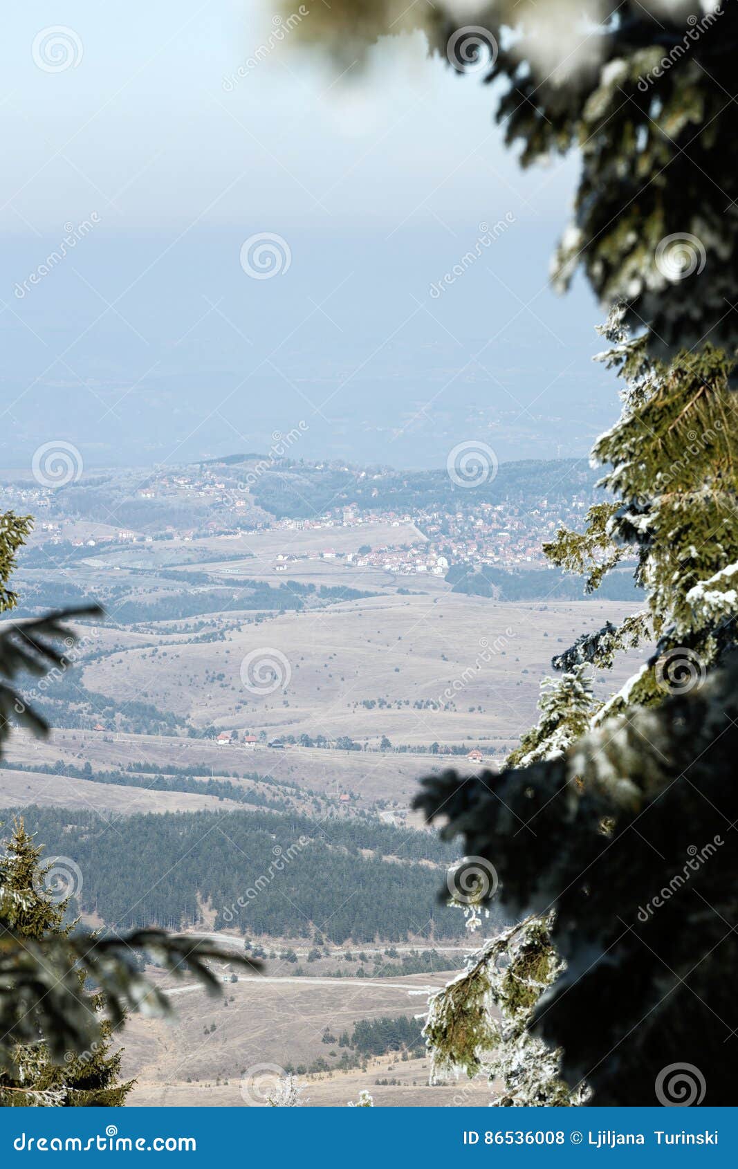 Winter in Mountains Meets Spring in Valley Stock Photo - Image of meets ...